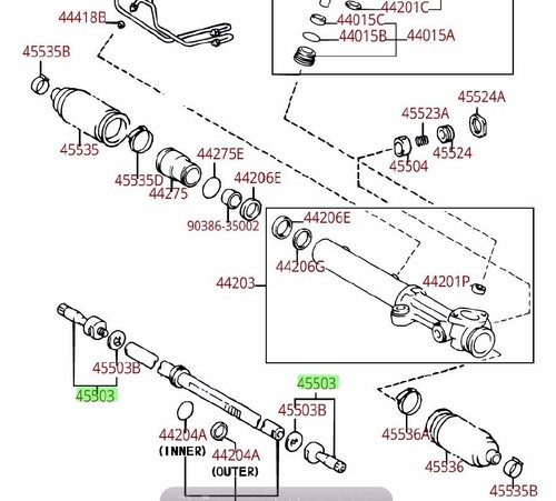 Toyota Tacoma Inner & Outer Tie Rod Ends Genuine OE OEM | eBay