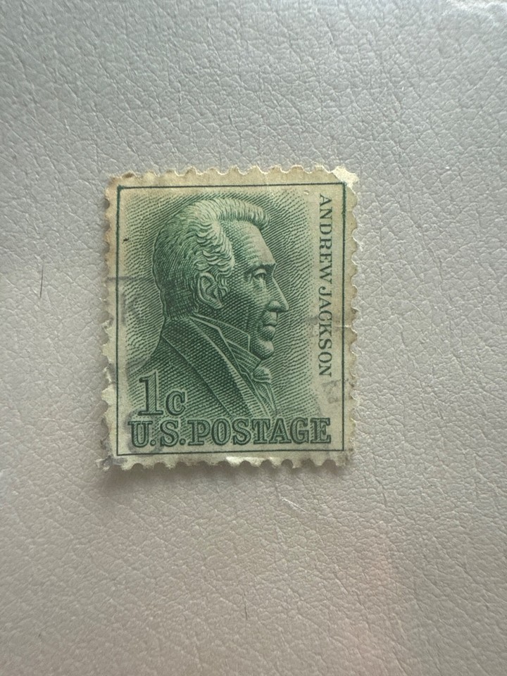 U.S. Postage Stamp | Andrew Jackson 1¢ Green Stamp ~ Used/Posted ~ c ...