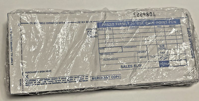 100 LONG 2 PART Credit Card Imprinter Sale Slips Credit Charge Receipt ...