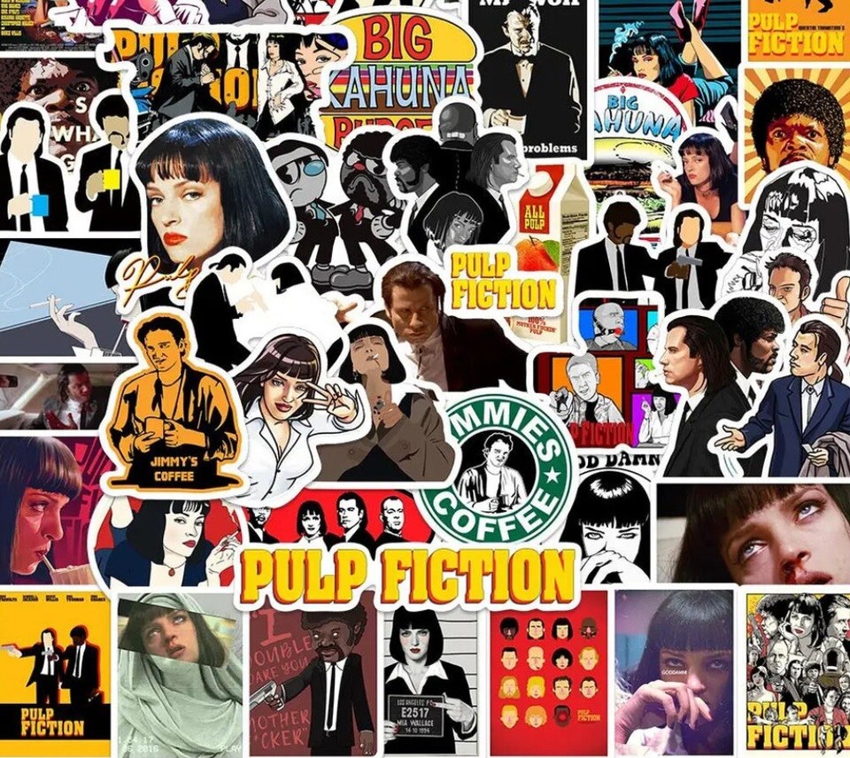 Pulp Fiction Stickers 50pk Mixed Movie Theme Pulp Fiction Stickers FREE ...