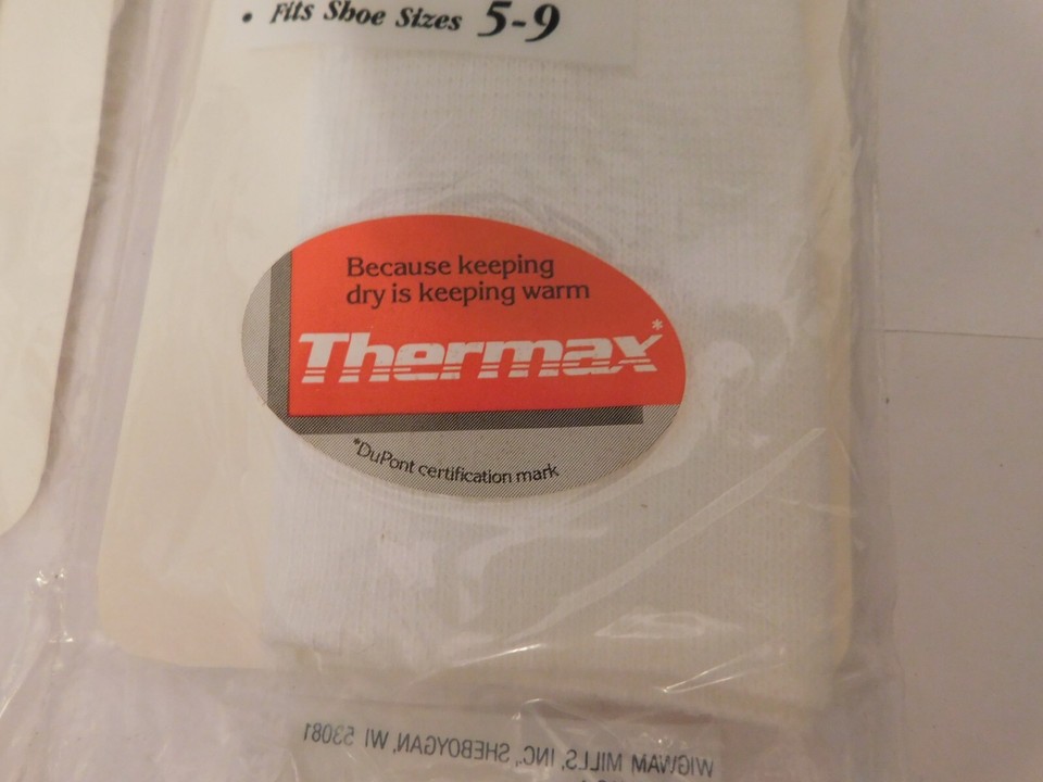 Wigwam Thermax Sock Liners White Feet Stay Dry & Warm | eBay