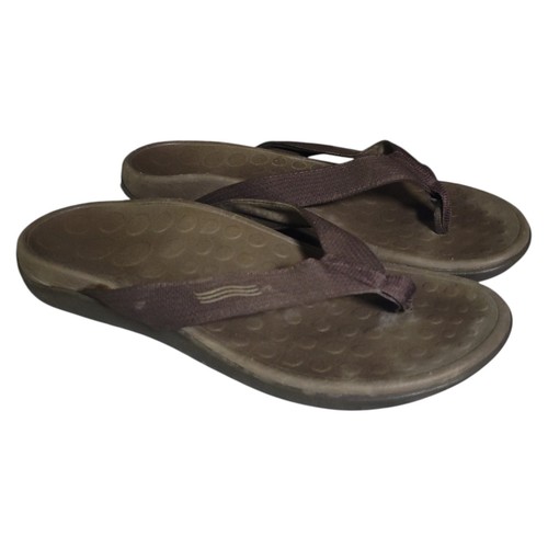 Vionic Wave Sandals Mens Size 8 Chocolate Brown Flip Flops Orthotic ...