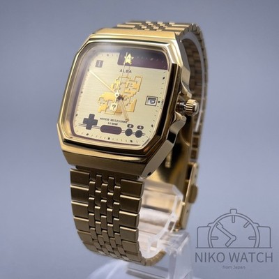 SEIKO Alba Super Mario Bros Watch Gold Nintendo ACCK711 - Full Set ...