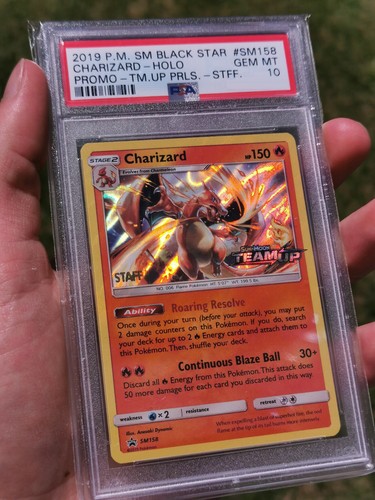 [PSA 10] Prerelease STAFF Charizard "Team Up" Tournament Holo | Pokemon ...