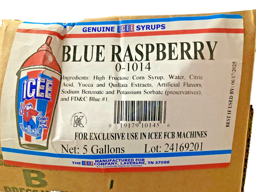 ICEE Mix Blue Raspberry Syrup 5 Gallon Box FCB Machine Refill Allergen ...
