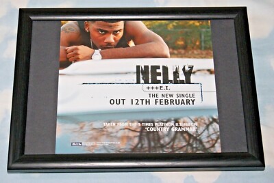 NELLY rapper Framed ` E.I. ` 2000 SINGLE Original promo ART music ...