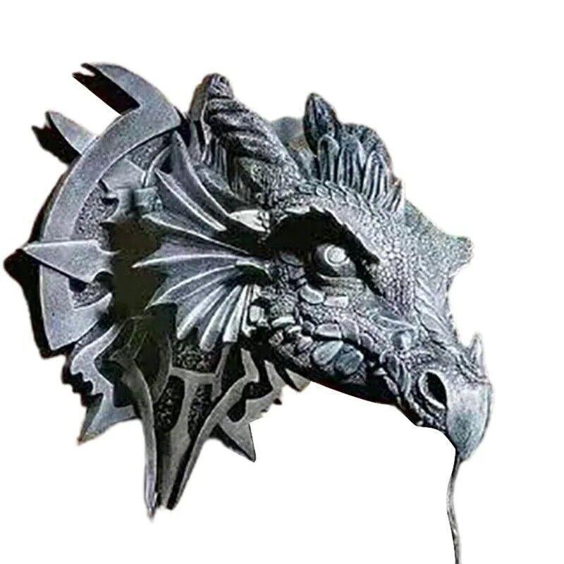 Luxury House Wall Mounted Dinosaur Dragon Head LED Lamp Ornament Home ...