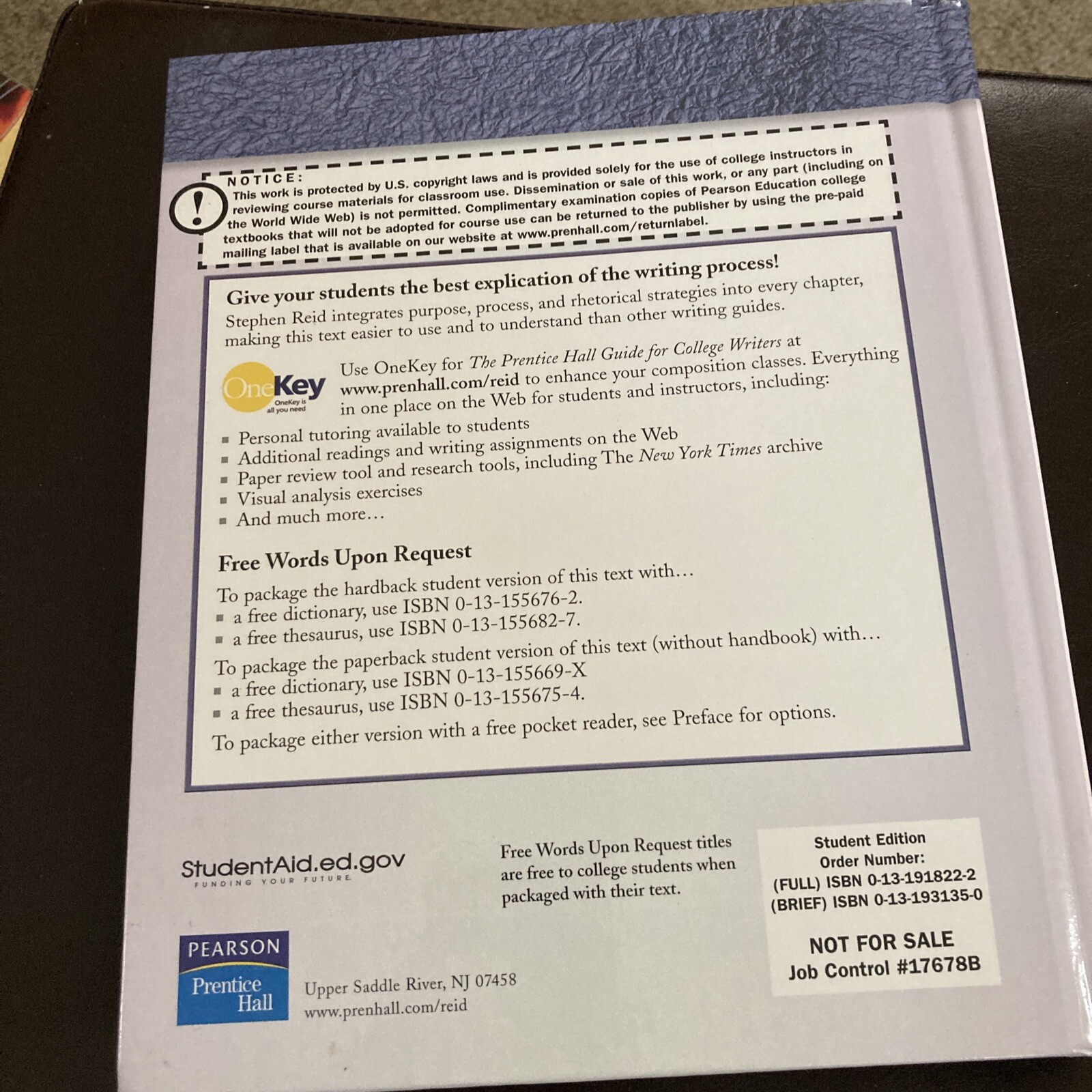 Prentice Hall Guide for College Writers by Stephen P. Reid (2005, Trade ...
