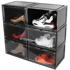 12Packs X-L Shoe Boxes Stackable Sneaker Box Plastic Storage Case ...