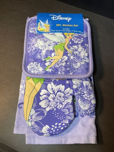 Disney Tinkerbell 3pc. Kitchen Set Includes Dish Towel Pot Holder Oven ...
