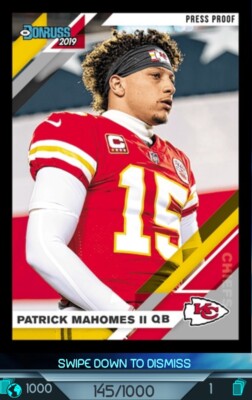 2019 Donruss Patrick Mahomes #145/1000 Press Proof NFL Blitz Digital Card | eBay
