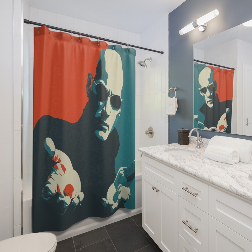 Red Pill Blue Pill Illustration Shower Curtain | Retro Pop Art | eBay