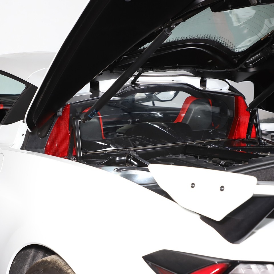 Red Real Carbon Fiber Interior Rear Window Cover Trim For Corvette C8 ...