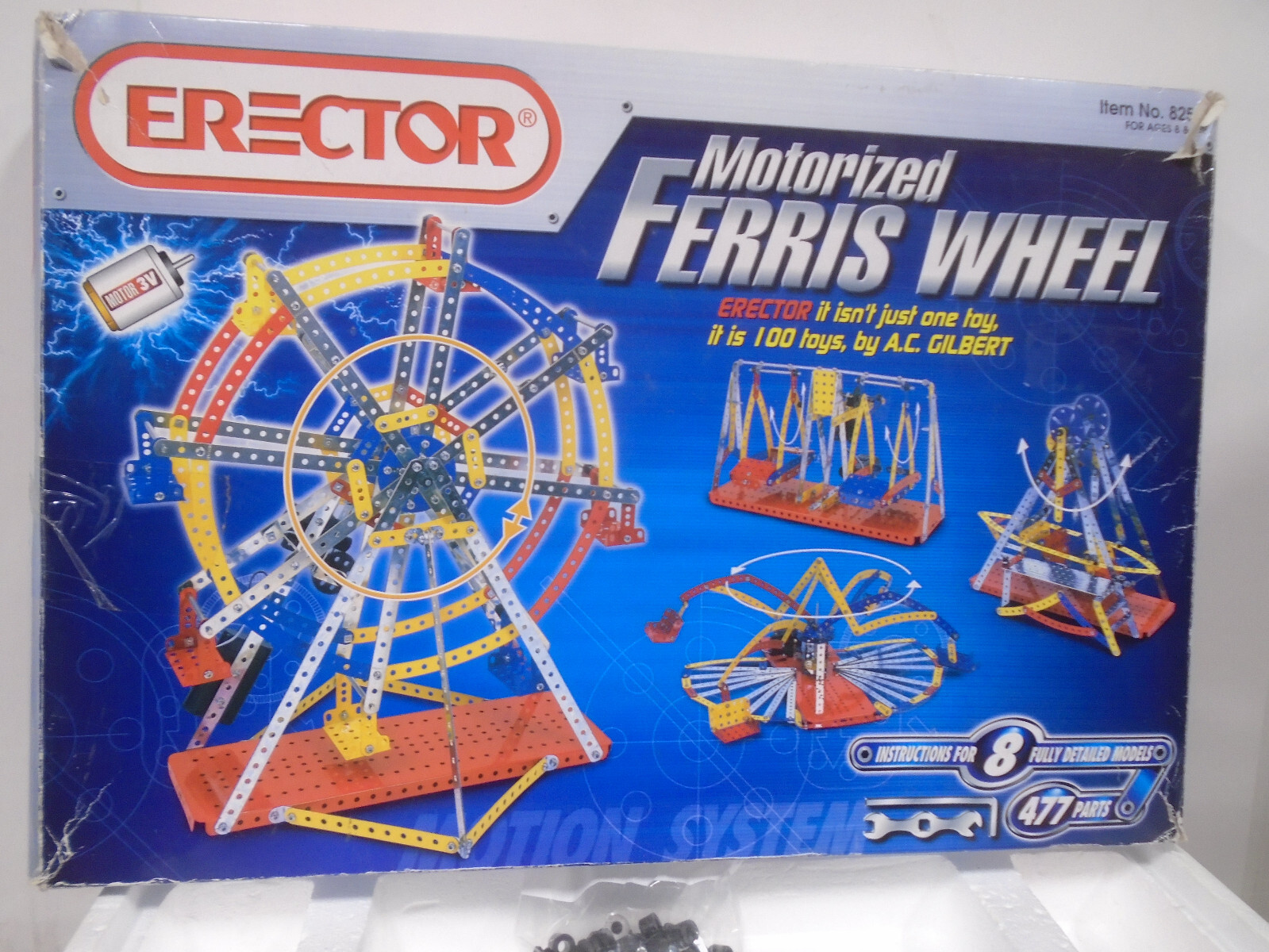 VINTAGE ERECTOR #8257 MOTORIZED FERRIS WHEEL BUILDING KIT USED GOOD FOR ...