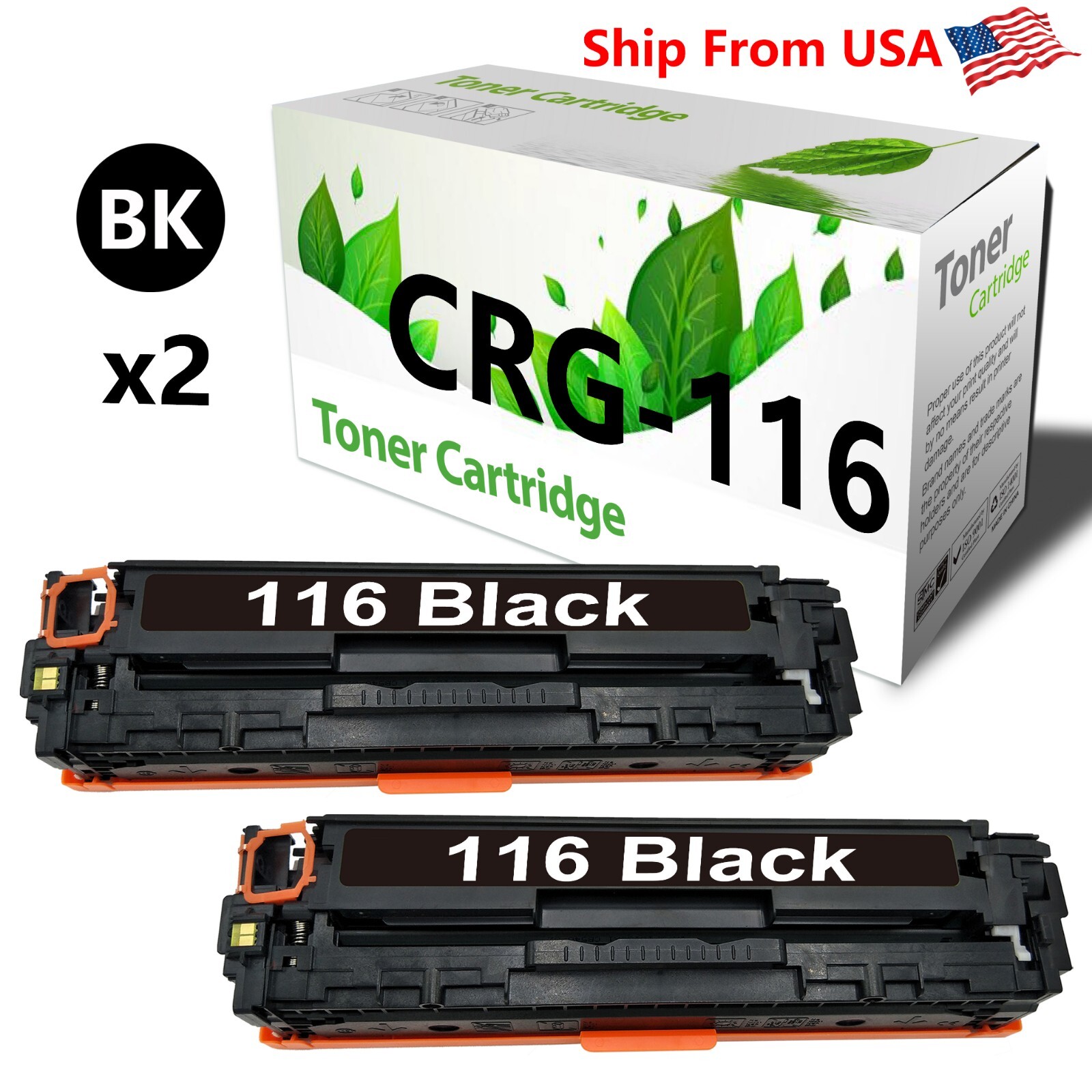 2-PK CRG116 Toner Cartridge 116 for MF624Cw MF8080Cw MF620C Printer ...