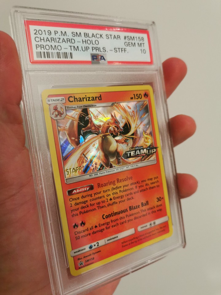 [PSA 10] Prerelease STAFF Charizard "Team Up" Tournament Holo | Pokemon ...