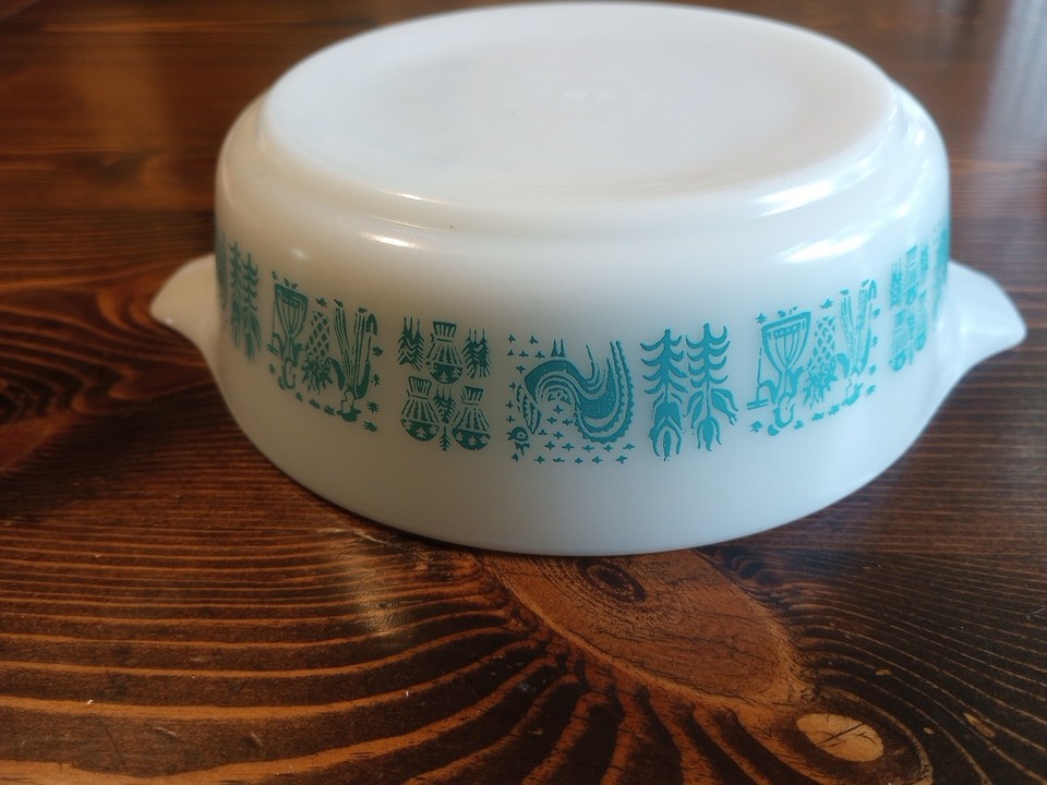 Vintage Pyrex Amish Butter Print 471 1 pt. Casserole Dish, White ...