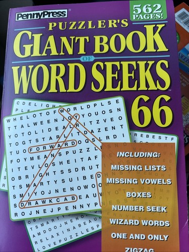 PennyPress Puzzler’s Word Seek Puzzle # 66 Search Puzzles New 562 Pages ...