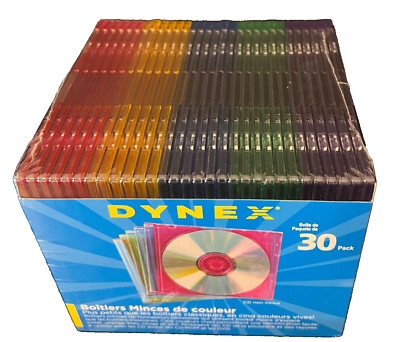 Dynex 30-Pack Assorted Color Slim Jewel Cases for CDs & DVDs New ...