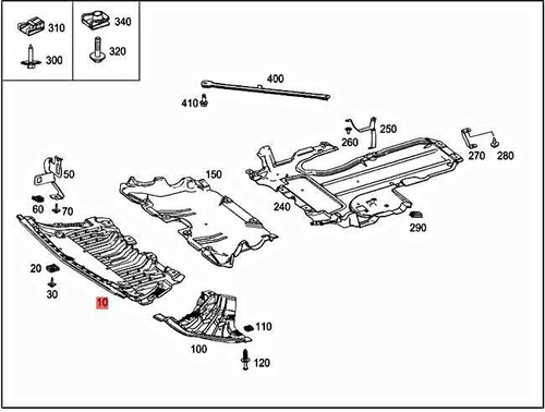 Genuine MERCEDES C238 S213 Front central Cover engine comp. Lower ...