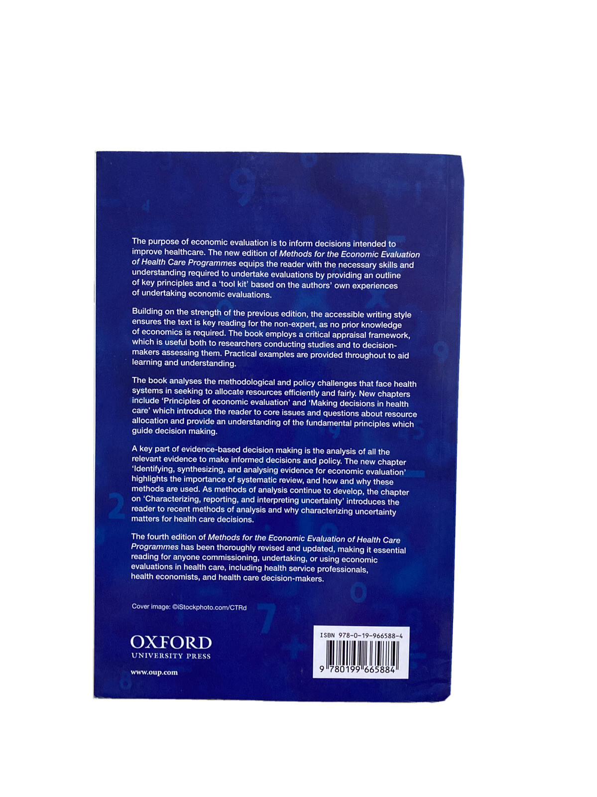 Methods for the Economic Evaluation of Health Care Programmes by Mark J ...