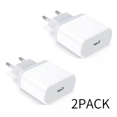 2 Fast Charging USB C Wall Charger European Travel Plug Adapter Power ...
