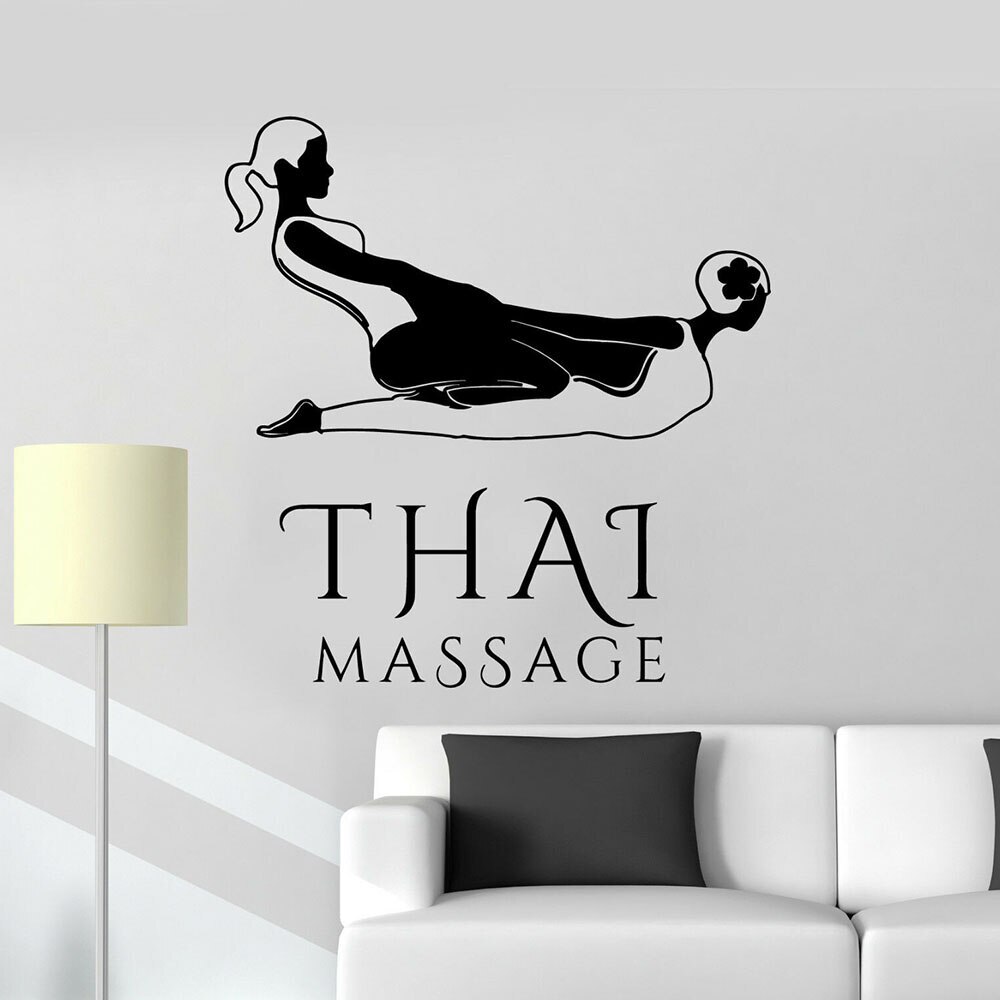 Thai Massage Wall Stickers Spa Salon Therapy Health Woman Bedroom ...