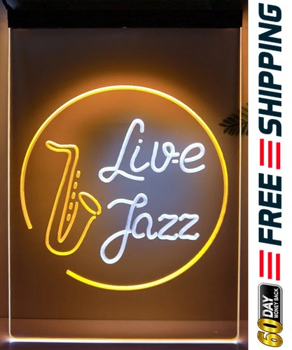 Live Jazz Music Saxophone LED Neon Light Sign Bar Club Room Wall Art ...
