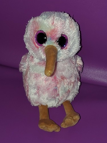 TY BEANIE BOOS KIWI 6.5" PINK HUMMINGBIRD BIRD LONG BEAK PLUSH STUFFED ...