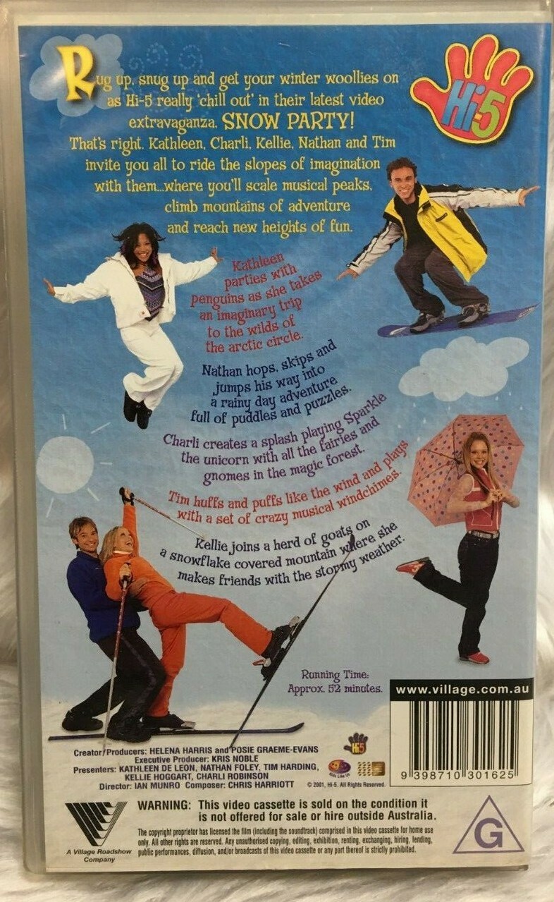 VHS Video Cassette Children's Hi-5 Snow Party - Nathan Foley | eBay ...