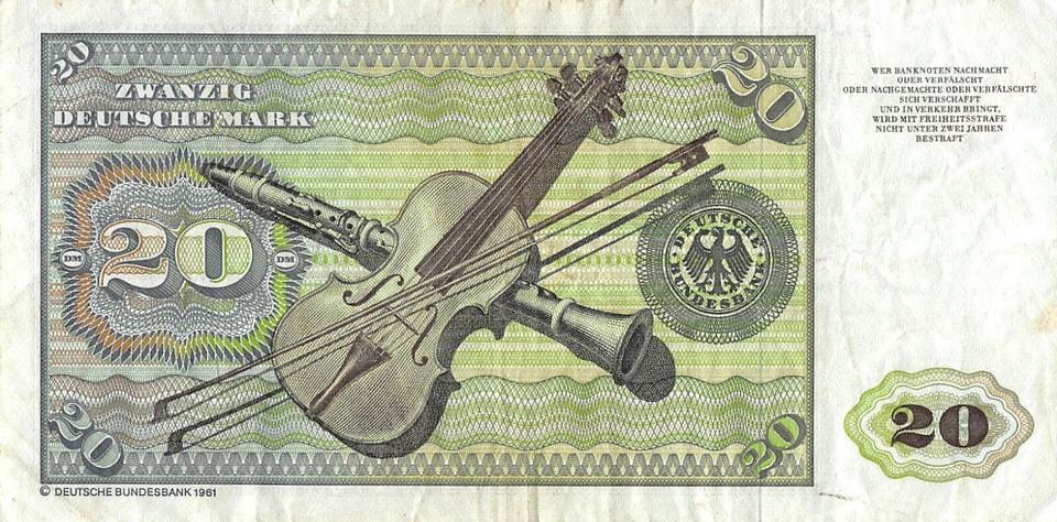 Germany 20 Deutsche Mark 2.1.1980 Series GN-N Circulated Banknote G15 ...