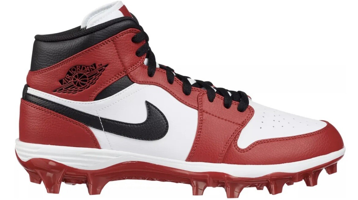 Jordan 1 Mid TD Chicago Football Cleats Black White FJ6805 Jordan 1 Mid TD Chicago Football Cleats Black White FJ6805