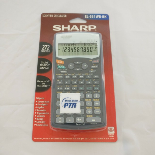 Sharp Advanced DAL Scientific Calculator EL-531W EL-531WB-BK Algebra | eBay