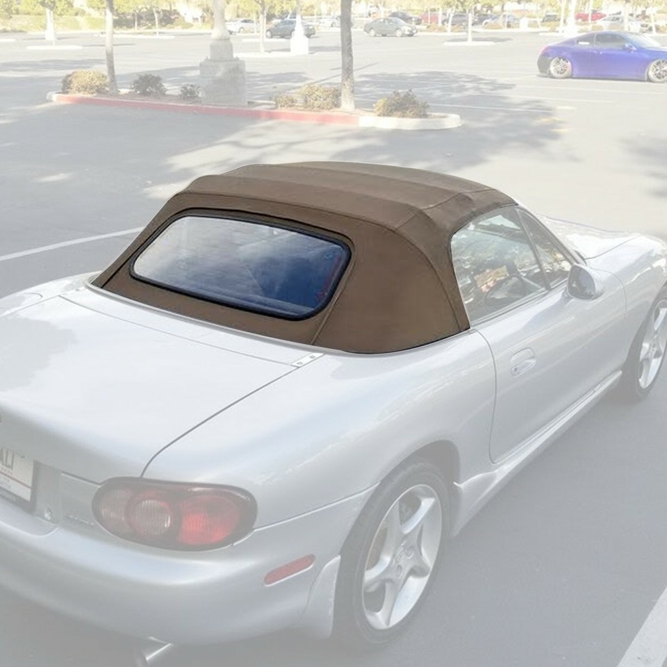 For Mazda Miata 89 1990-2005 Tan Cabrio Convertible Soft Top & Plastic ...