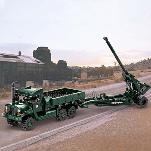 485pcs Military Vehicle Model Building Blocks set Howitzer Army Truck ...