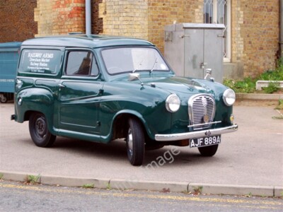 Photo 6x4 Vintage Austin van outside the 'Railway Arms' at Downham ...