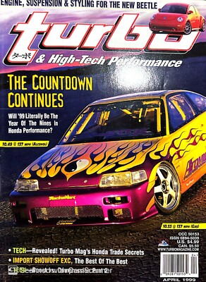 Turbo & High-Tech Performance Magazine April 1999 Honda Civic CRX MINT ...