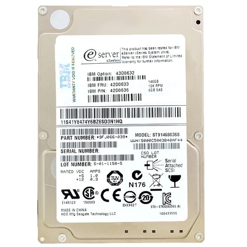 IBM 146GB ST9146803SS 10000RPM SAS II 2.5" 42D0633 42D0636 HDD | eBay