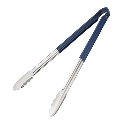 Vogue Serving Tongs Color Coded in Blue - Stainless Steel - 405 mm ...