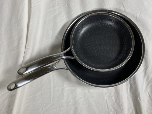 2 HEXCLAD Stainless Steel Frying Pans with Stay Cool Handle Dishwasher ...