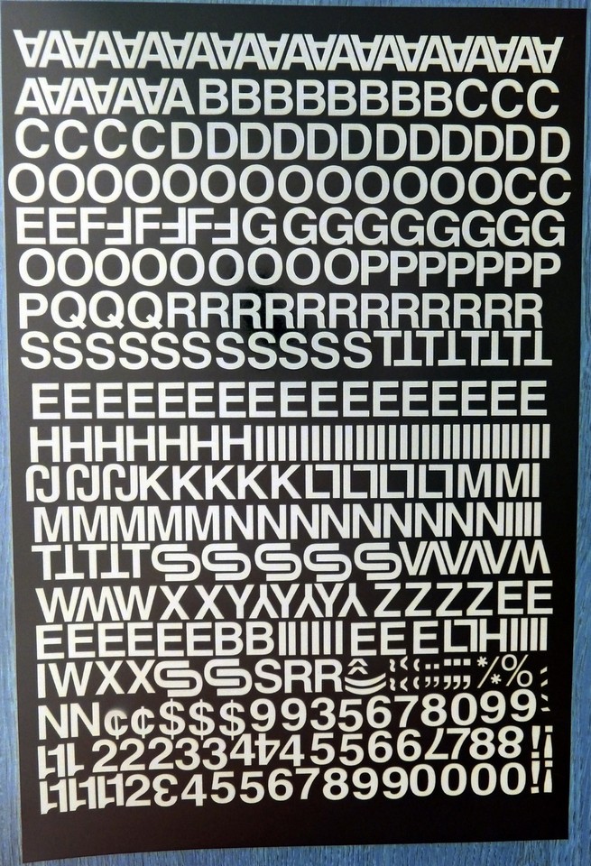 356 x Sticky Letters and Numbers 0.5" , Self-Adhesive , Plastic Vinyl ...