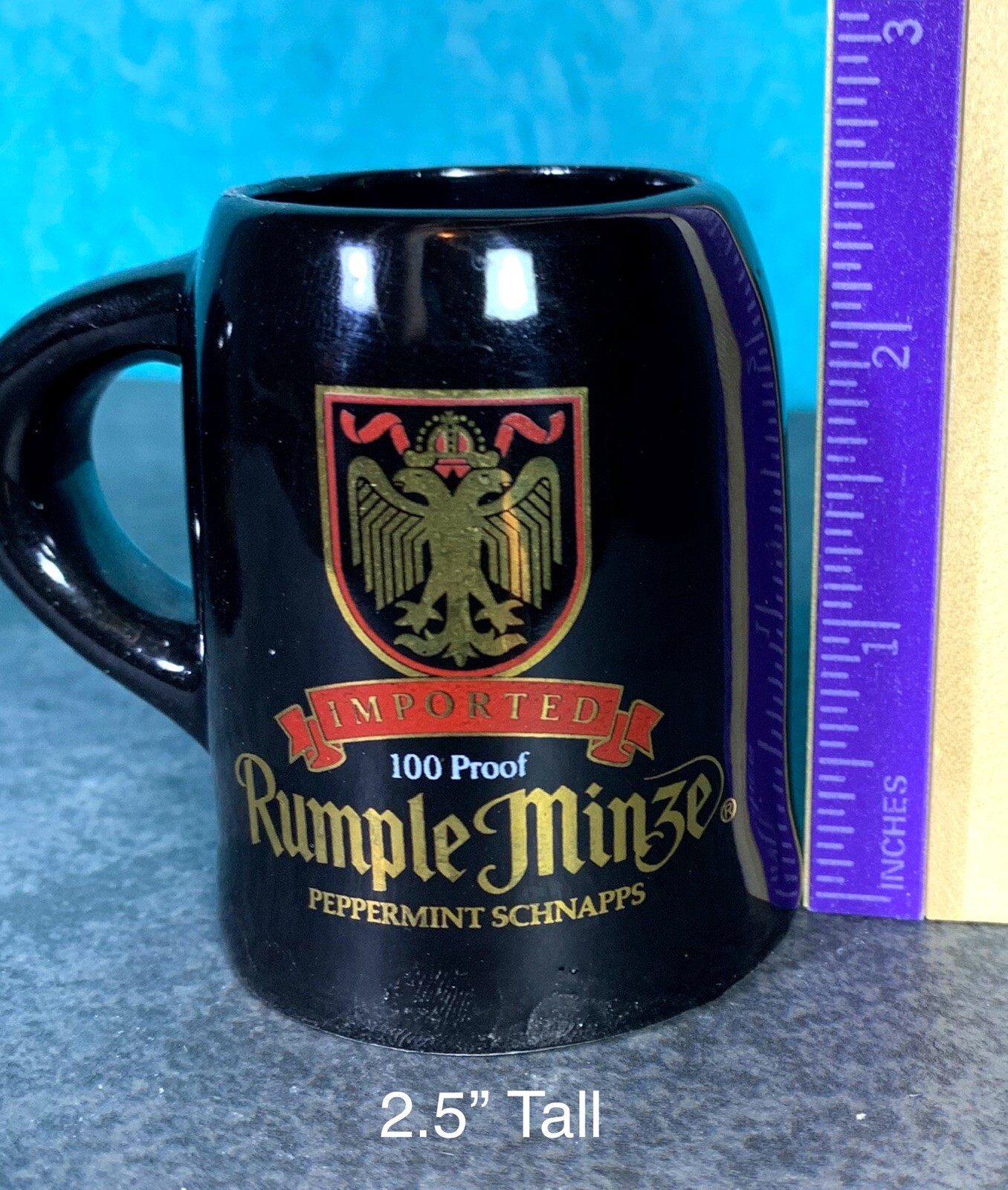 Set of 2 Ceramic Rumple Minze Beer Stein Shot Glasses 1 Perfect, 1 With ...