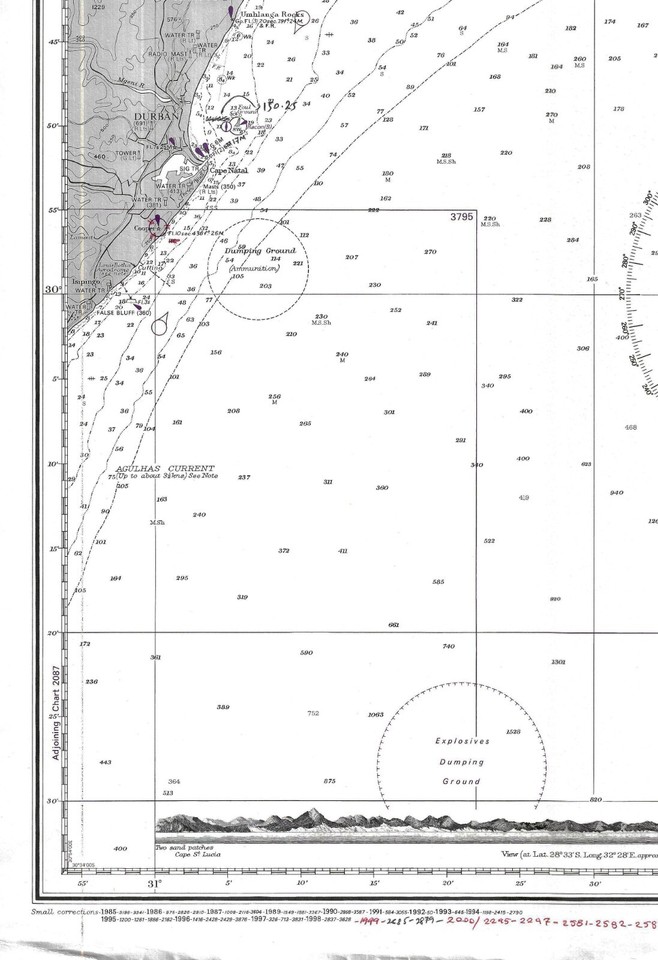 Admiralty 2088 Africa South East Coast Durban To Cape Vidal Chart Map ...