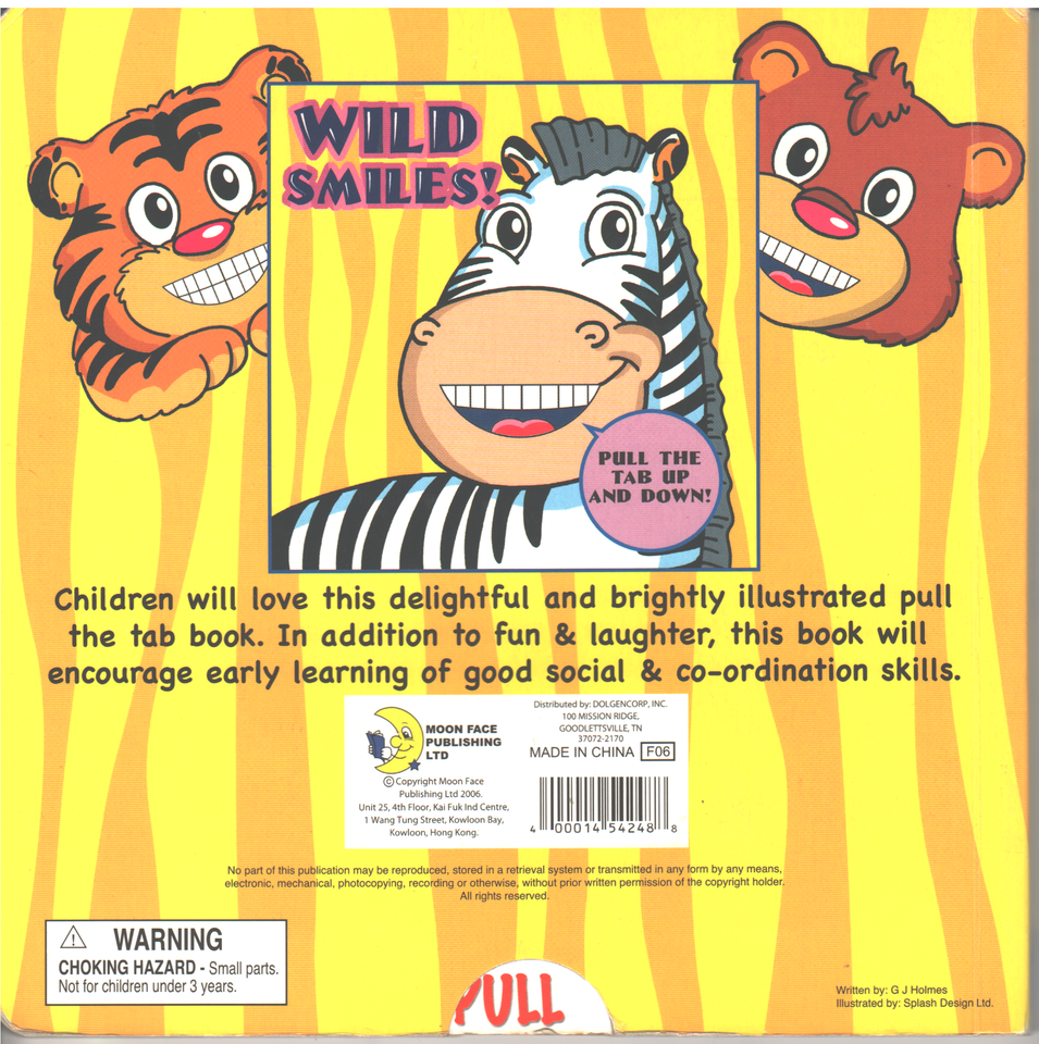 Wild Smiles Board Book Childrens Early Learning Skills Moon Face ...