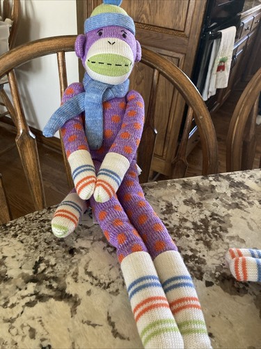 Sock Monkey by Seasons of Cannon Falls Rufus Magnetic Hands Purple 23 ...
