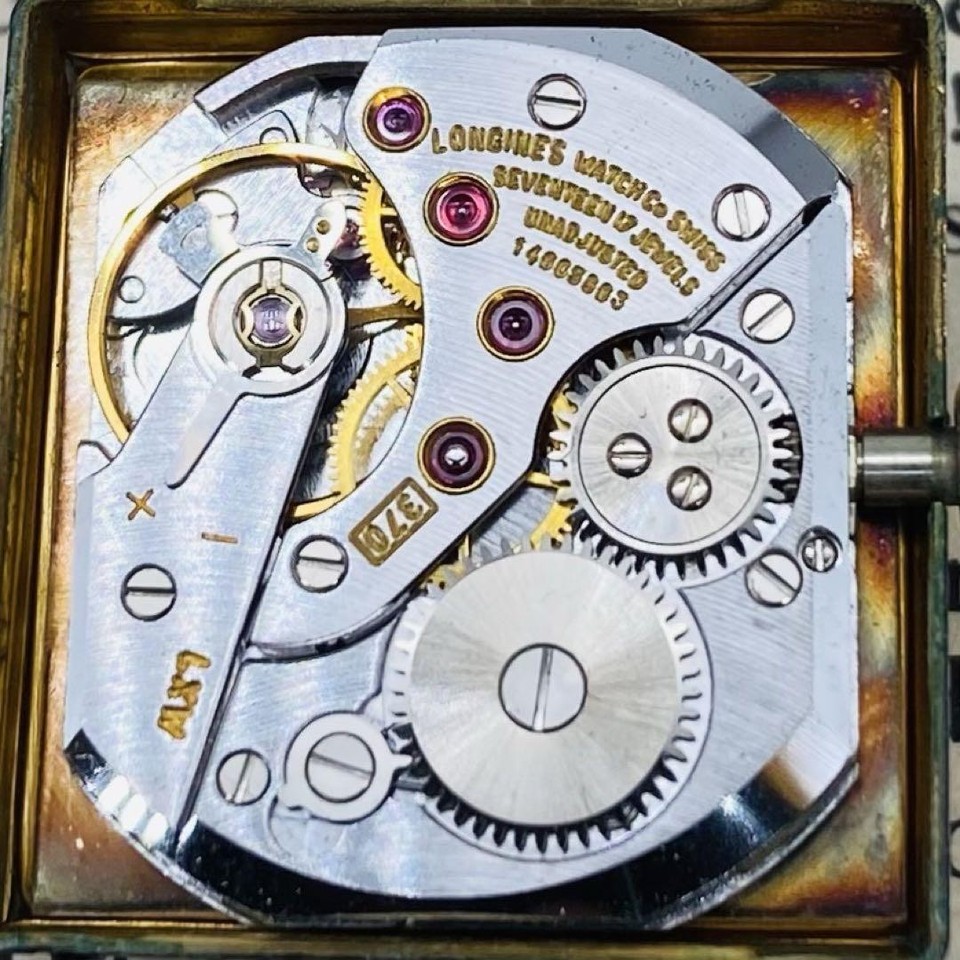 Longines Men’s Square Gold-Plated Hand-Wound Wristwatch Small Seconds ...