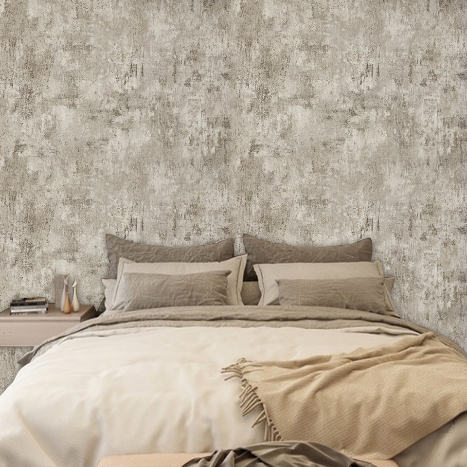 Industrial Concrete Texture Wallpaper Cove Metallic Stone Wall - Choose ...