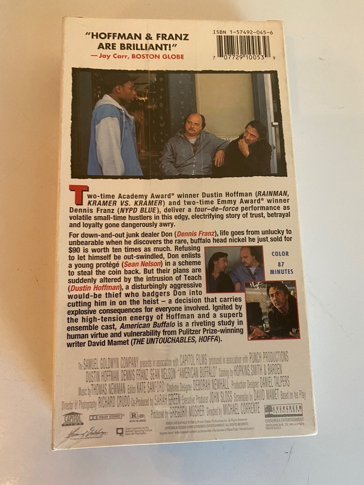 American Buffalo (VHS) Dustin Hoffman Dennis Franz David Mamet NEW ...