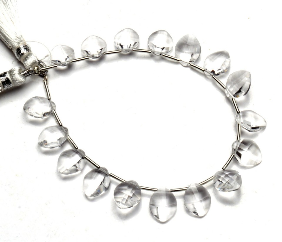 Rock Crystal Color Hydro Quartz Faceted 10x8MM Size Briolette Shape ...