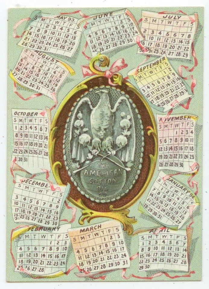 1893 American Cotton Oil Co New York trade card - likely Columbian ...